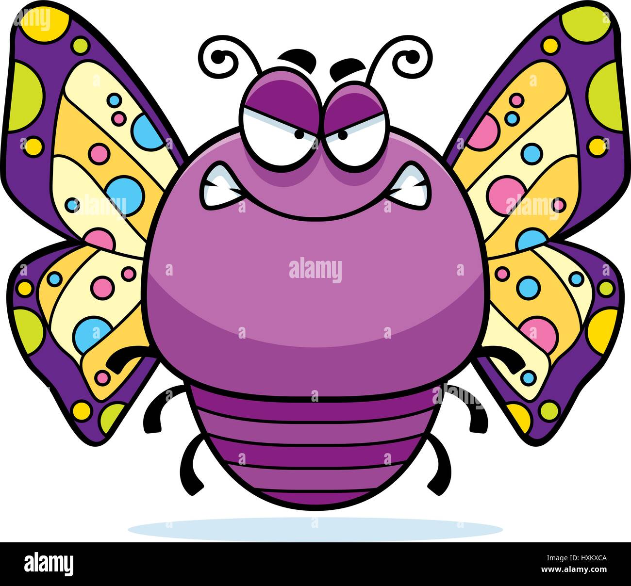 A cartoon illustration of a butterfly looking angry Stock Vector Image ...