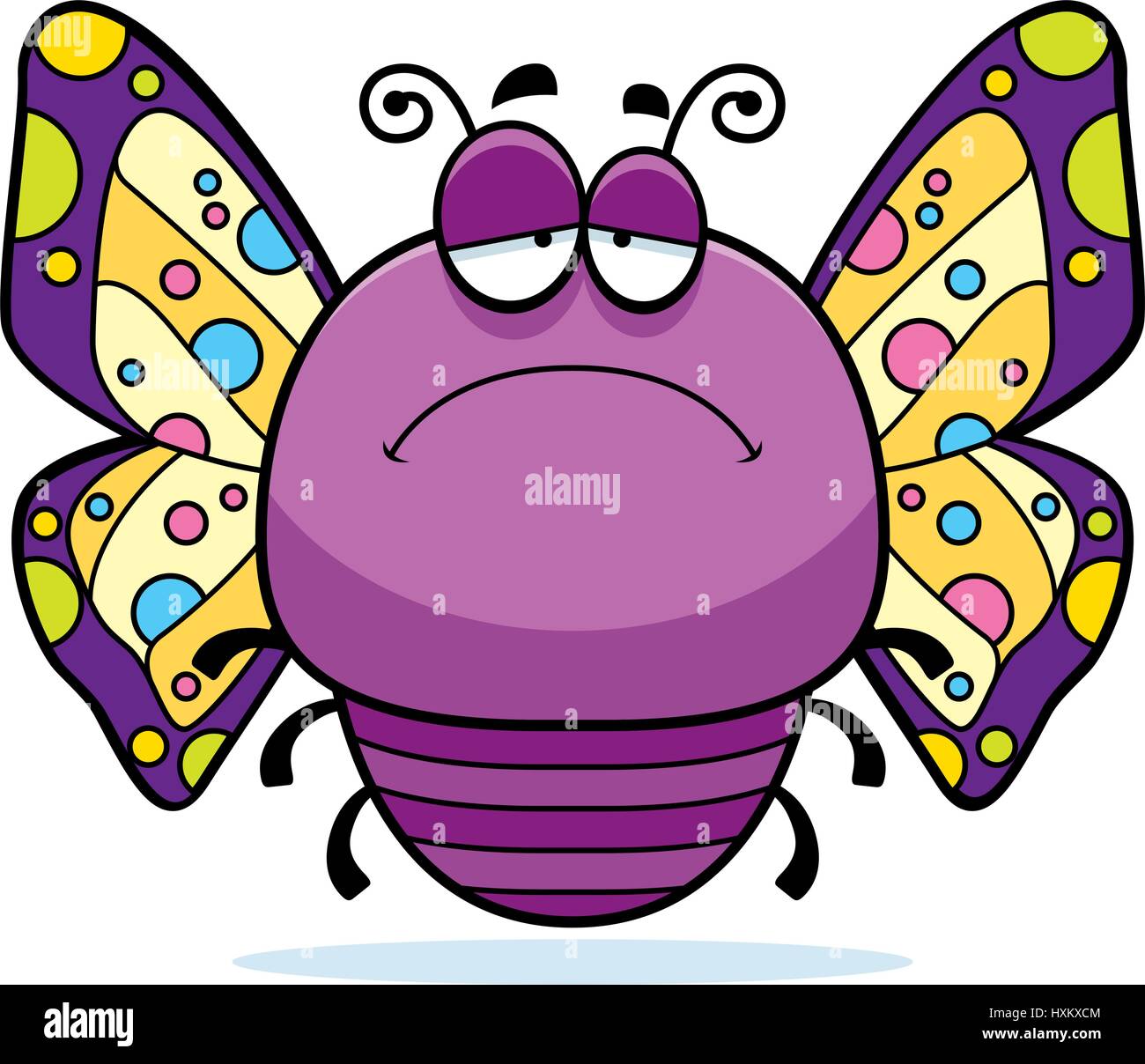 A cartoon illustration of a butterfly looking sad Stock Vector Image ...