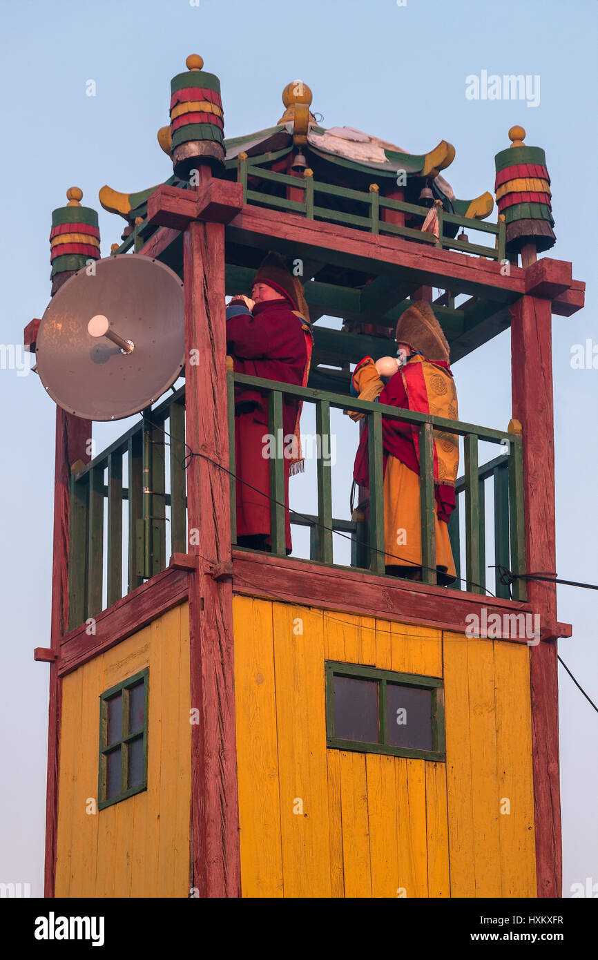 Morning chants and prayers at Buddhist Temple in Ulaanbaatar, Mongolia ...