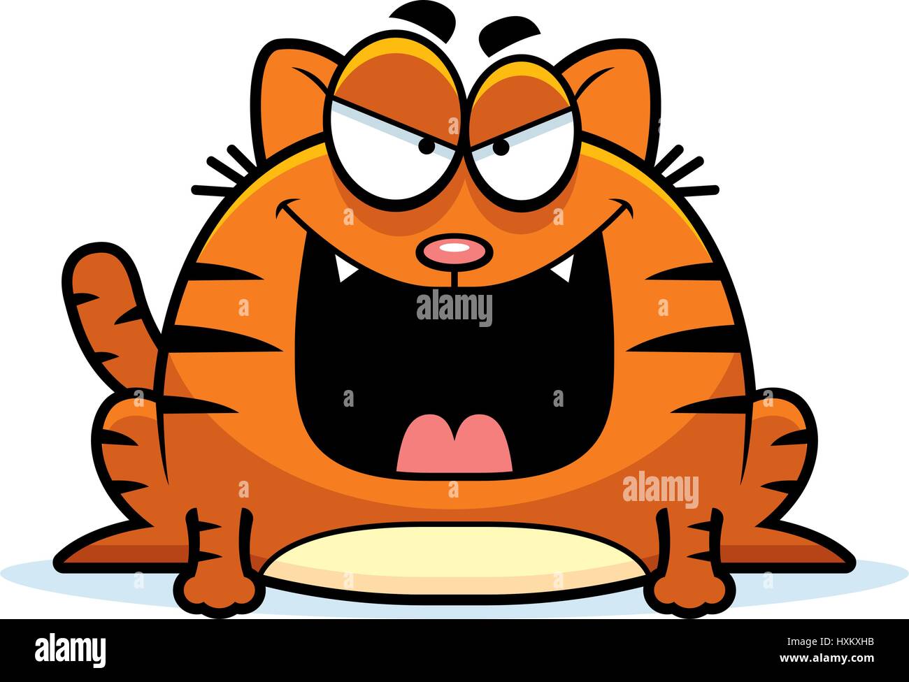 A cartoon illustration of a sinister looking cat Stock Vector Image ...