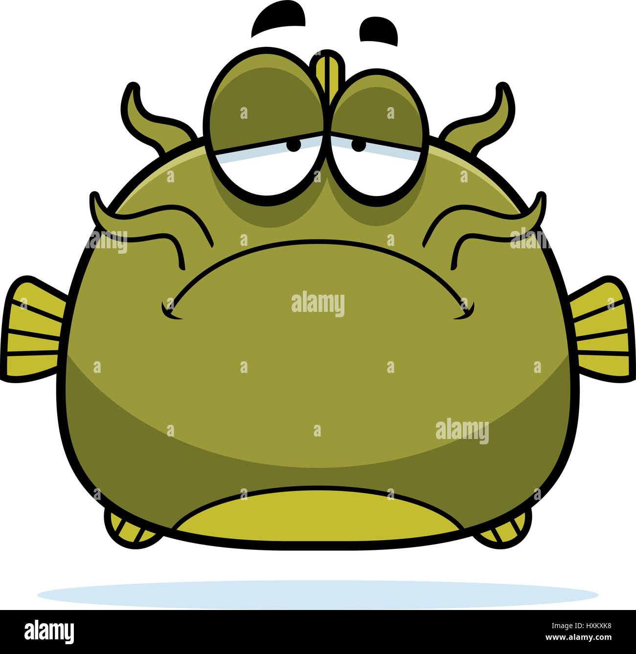 A cartoon illustration of a catfish looking sad Stock Vector Image ...