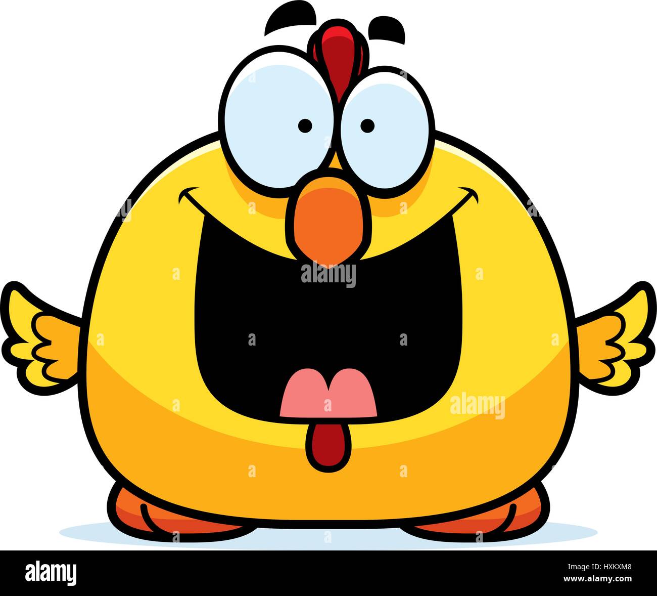 A cartoon illustration of a chicken looking happy Stock Vector Image ...