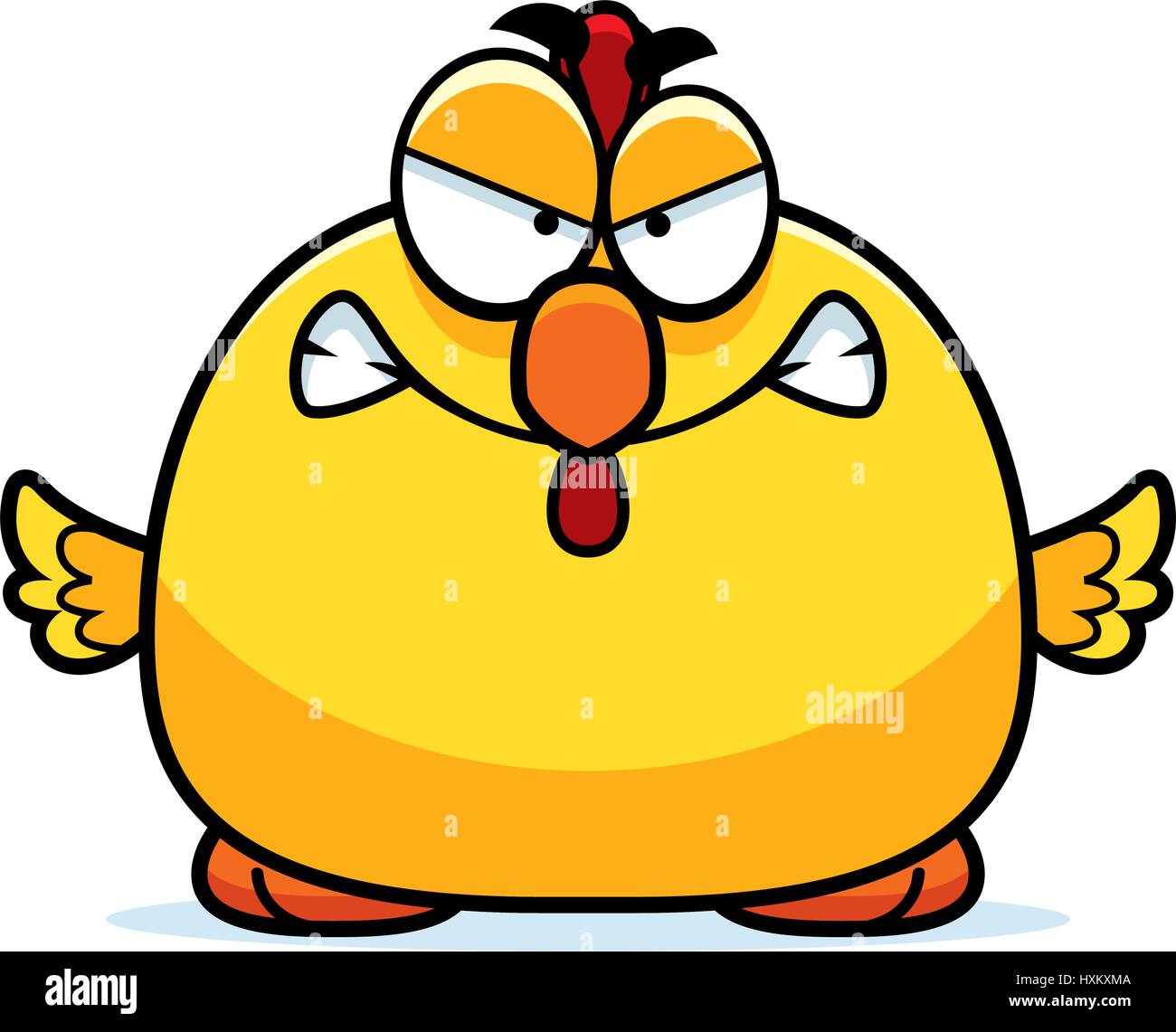 A cartoon illustration of a chicken looking angry Stock Vector Image ...