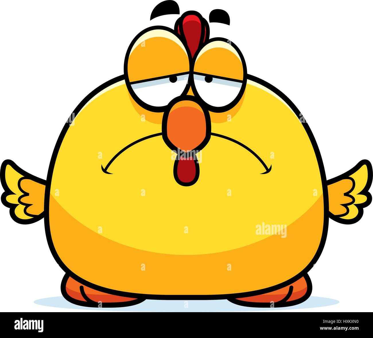 A cartoon illustration of a chicken looking sad Stock Vector Image ...