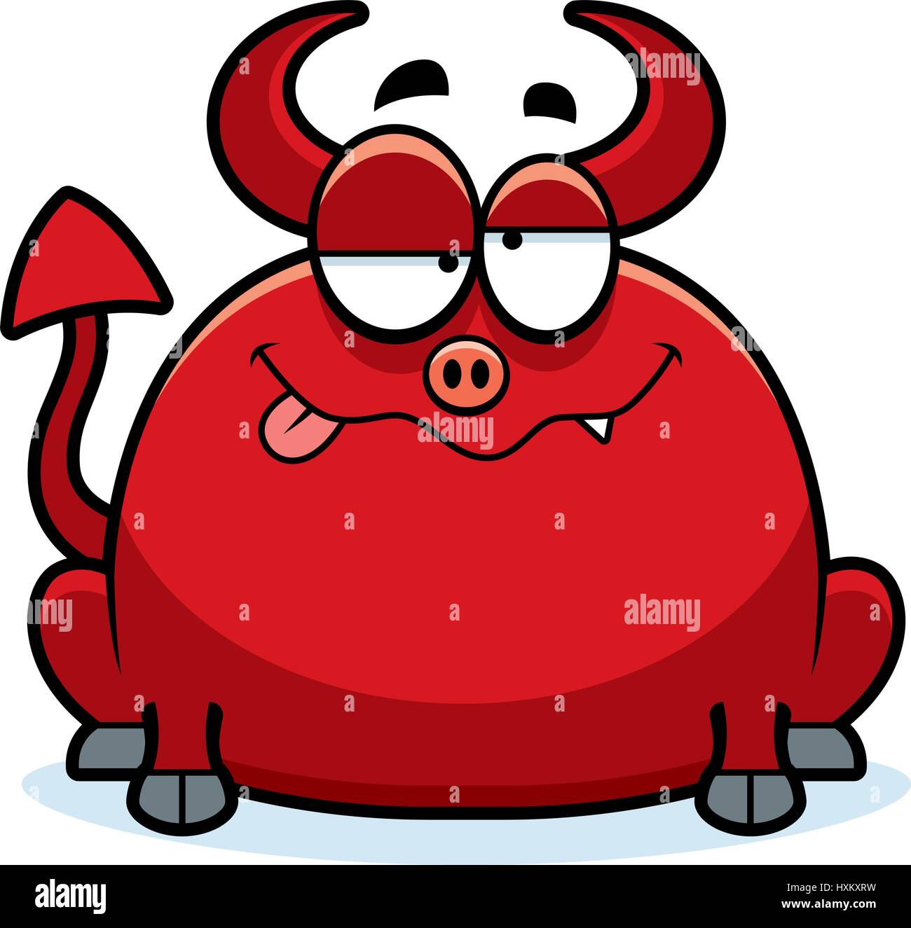 A cartoon illustration of a little devil looking drunk Stock Vector ...