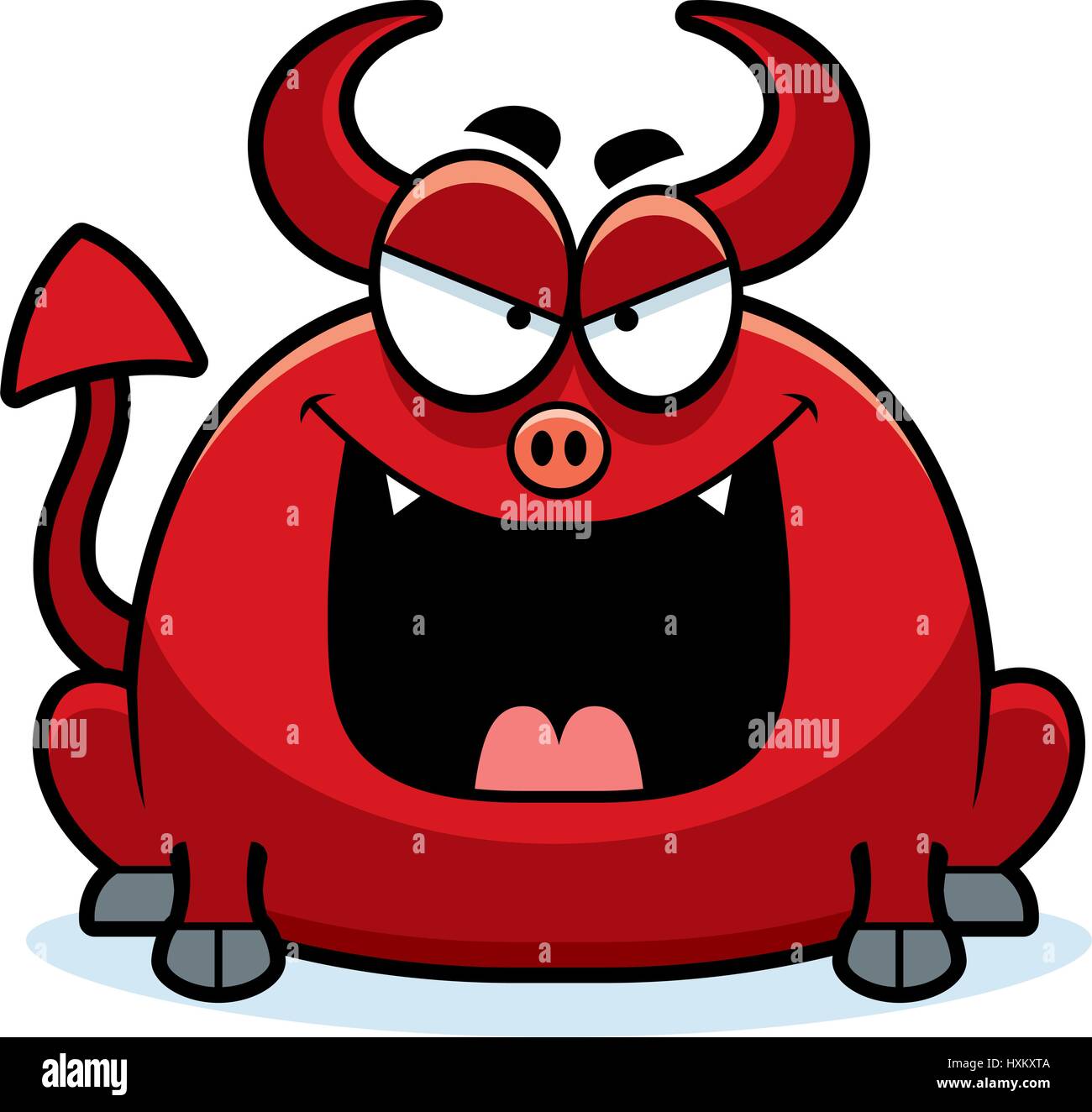 A cartoon illustration of a sinister looking little devil Stock Vector ...