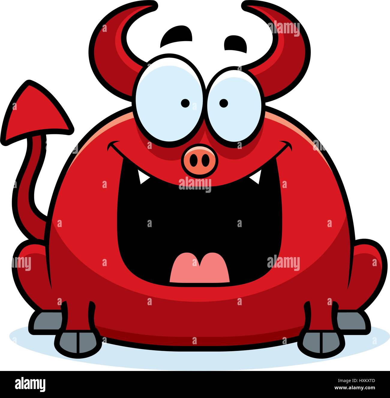 A cartoon illustration of a little devil looking happy Stock Vector ...