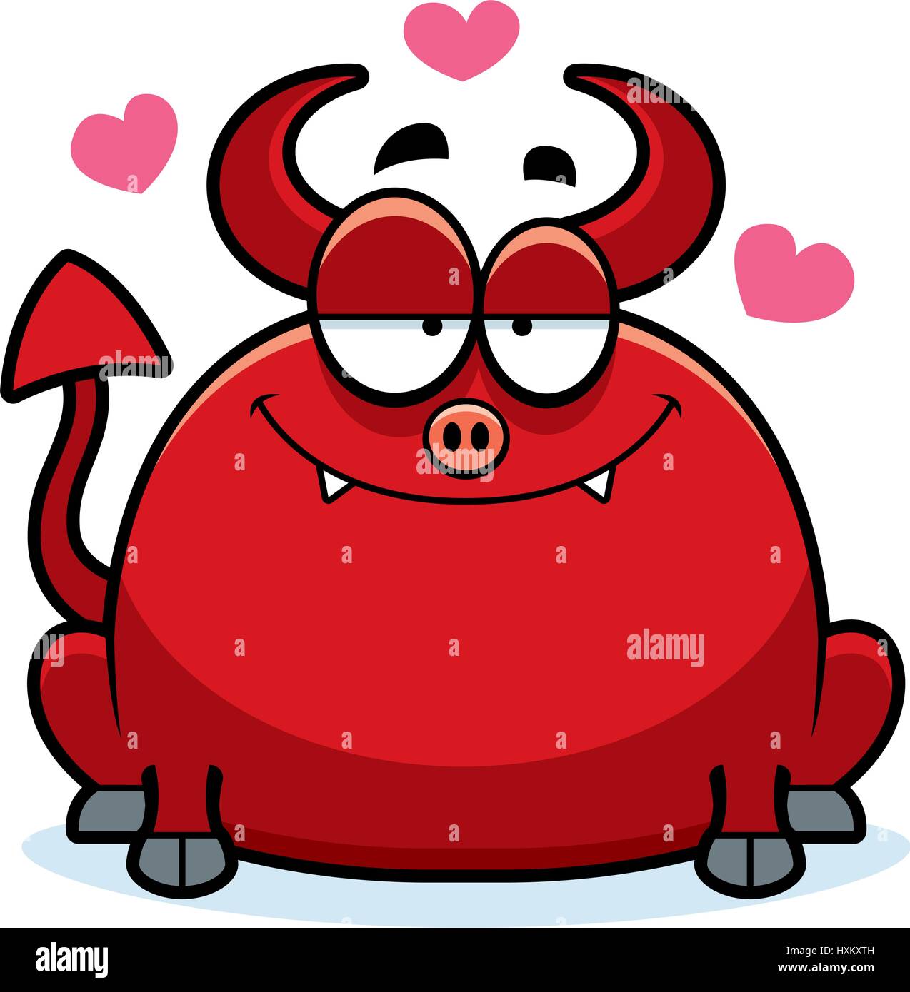 A cartoon illustration of a little devil in love Stock Vector Image ...