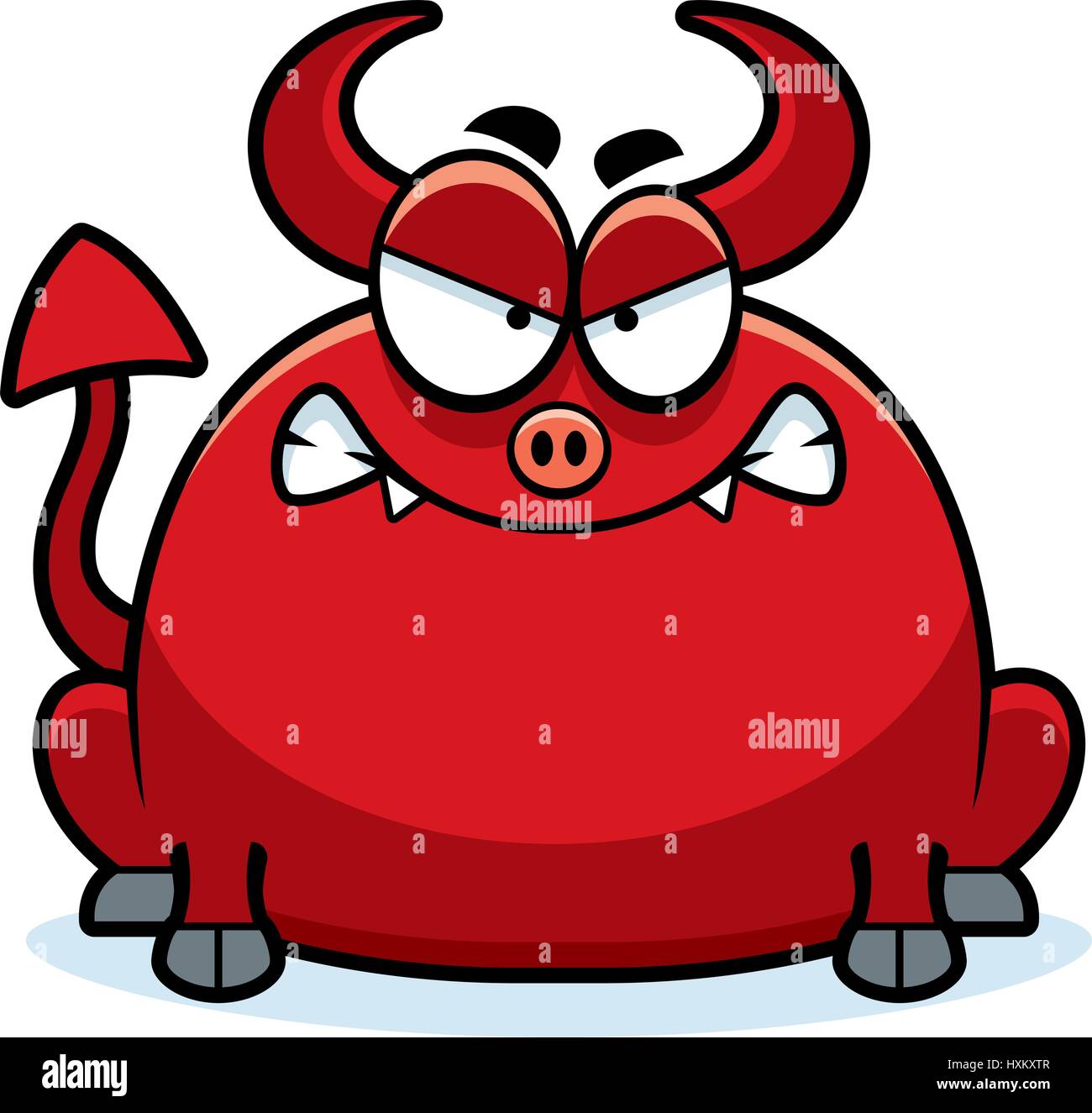 A cartoon illustration of a little devil looking mad Stock Vector Image ...