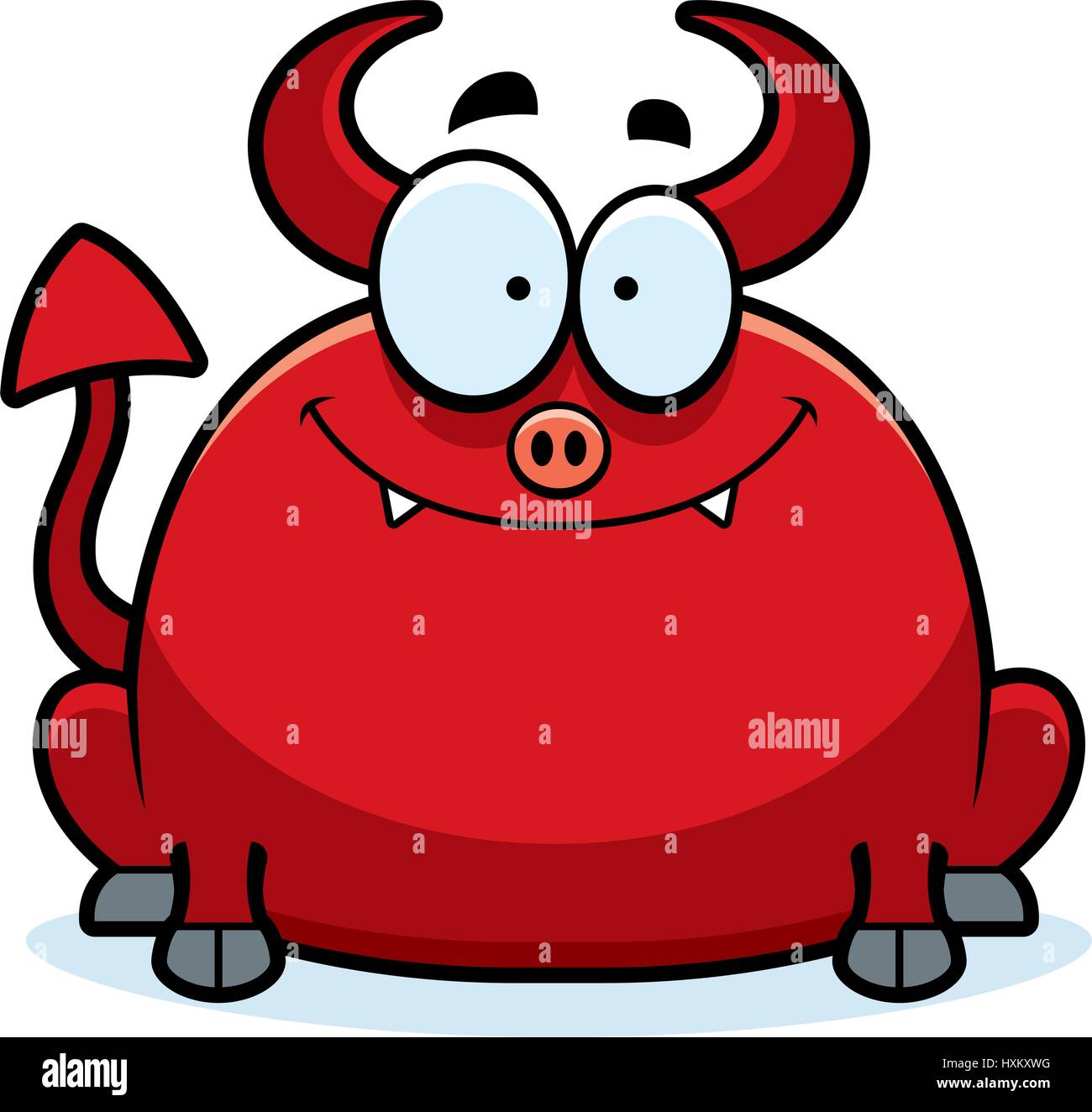 A cartoon illustration of a little devil smiling Stock Vector Image ...
