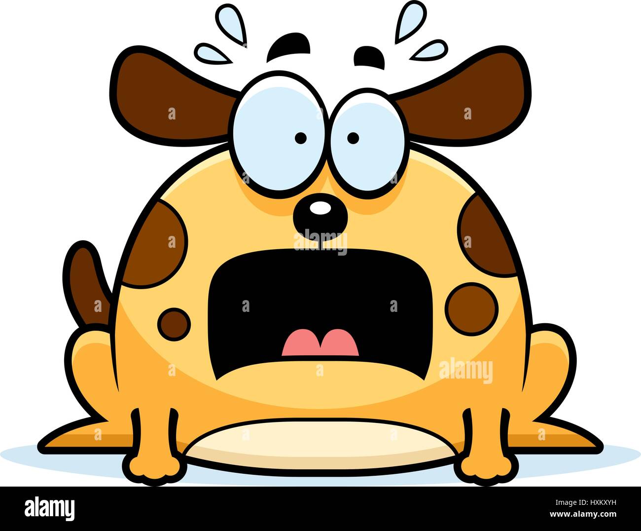 A cartoon illustration of a dog looking terrified Stock Vector Image ...