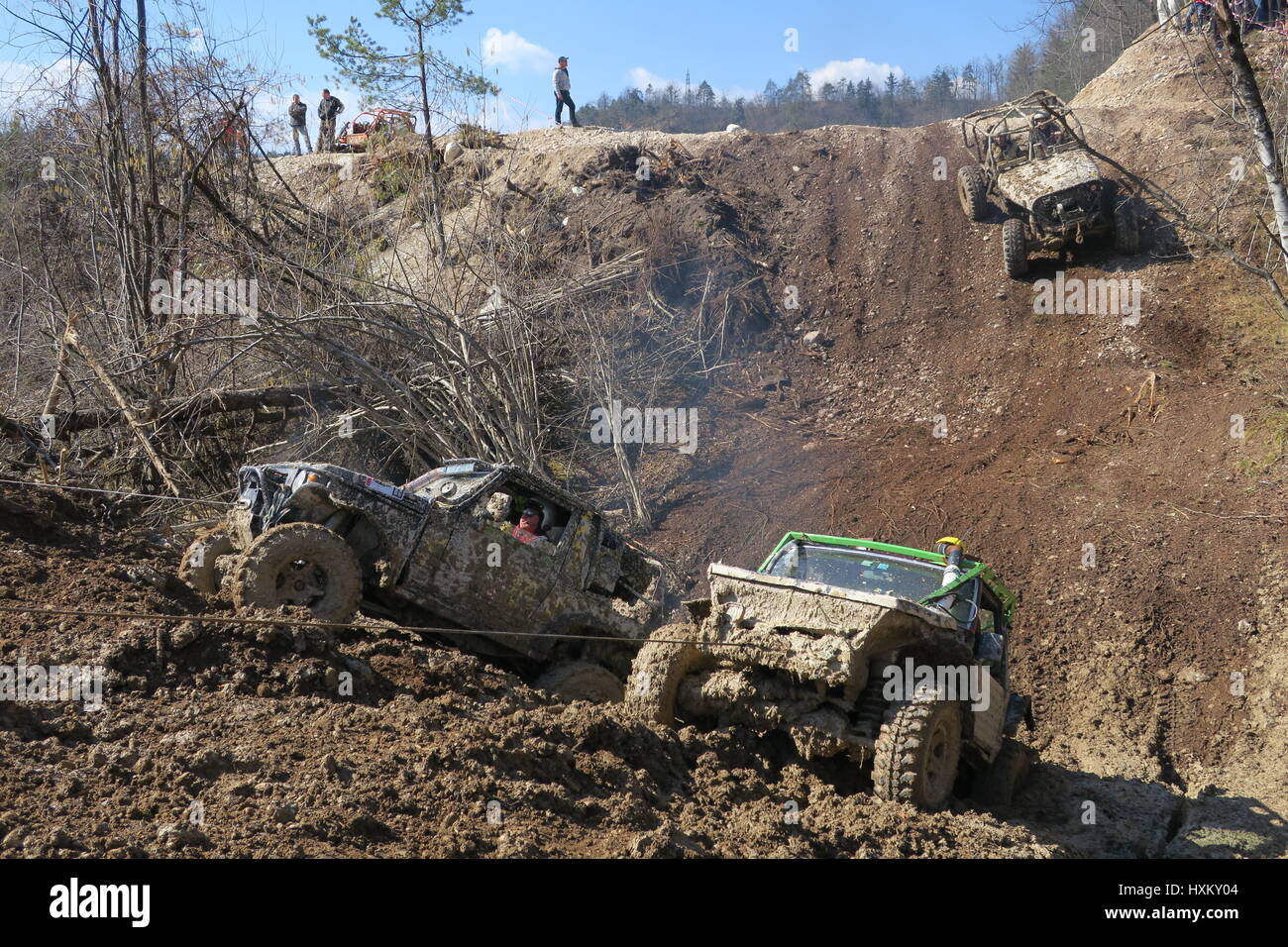 The off road race 4x4 drive vehiclesin Gravel pit in Radovljica in ...