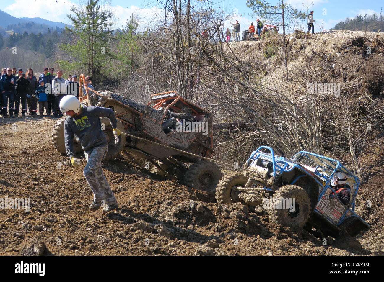 Man pulling car rope hi-res stock photography and images - Alamy