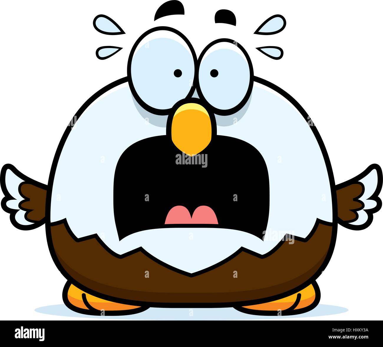 A cartoon illustration of a bald eagle looking scared Stock Vector ...