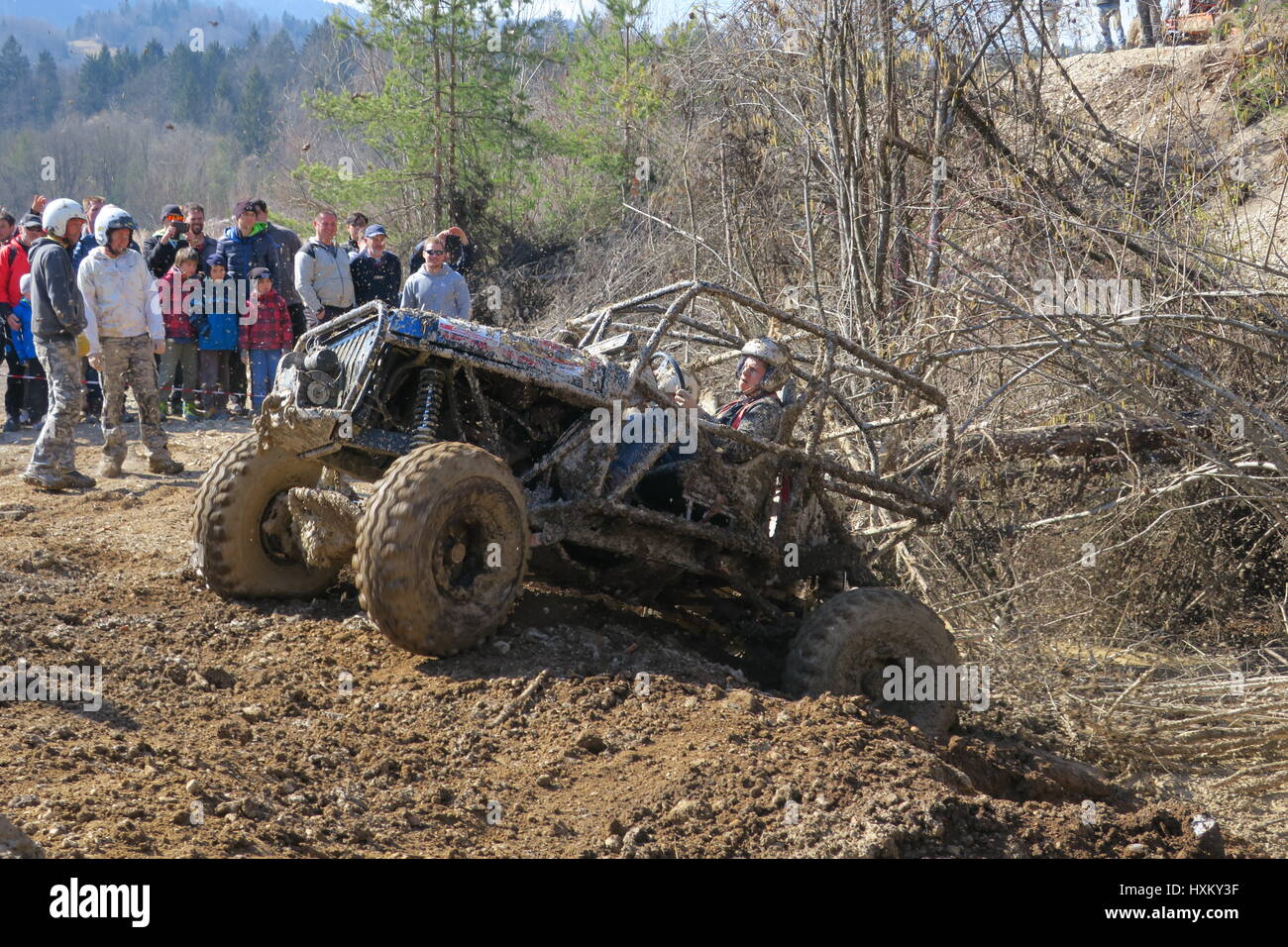 The off road race 4x4 drive vehiclesvin Gravel pit in Radovljica in ...