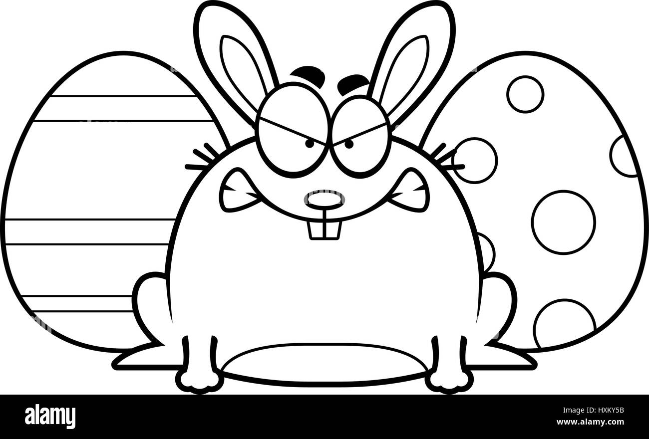A cartoon illustration of the Easter Bunny looking mad Stock Vector ...