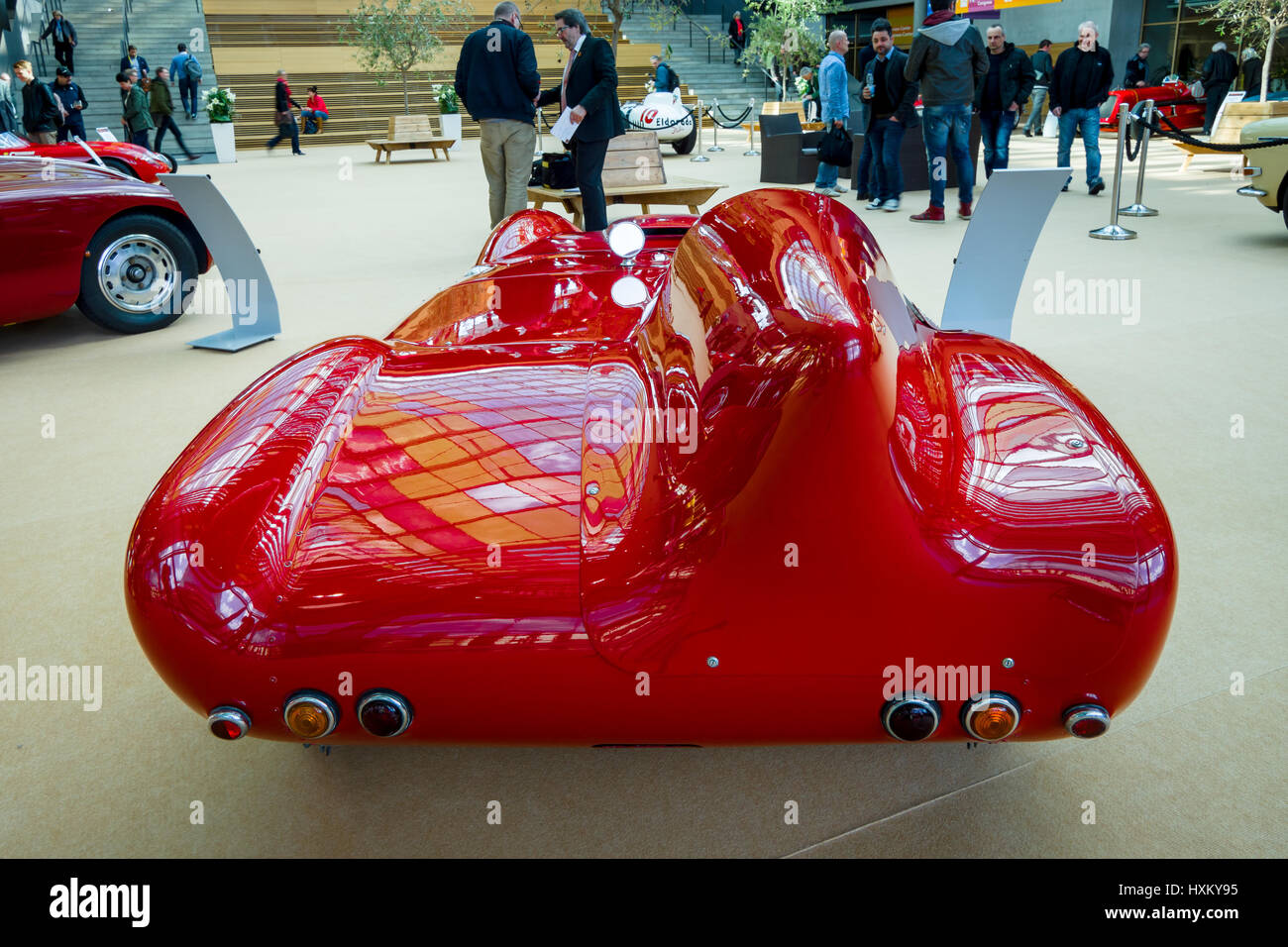 Sports racing car Lotus Eleven Stanguellini, 1957. Rear view. Europe's ...