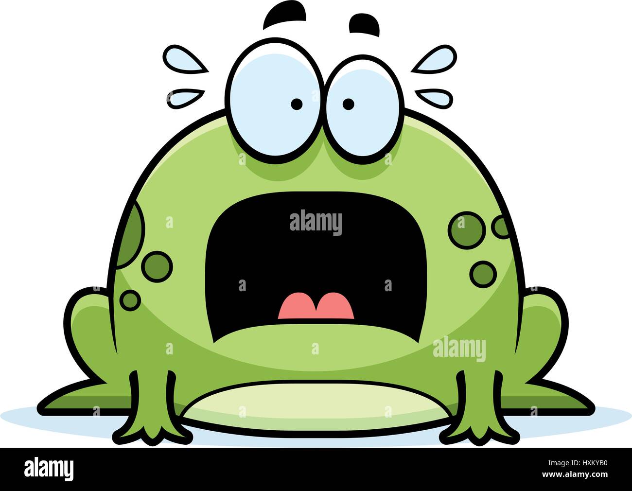 A cartoon illustration of a frog looking scared Stock Vector Image ...