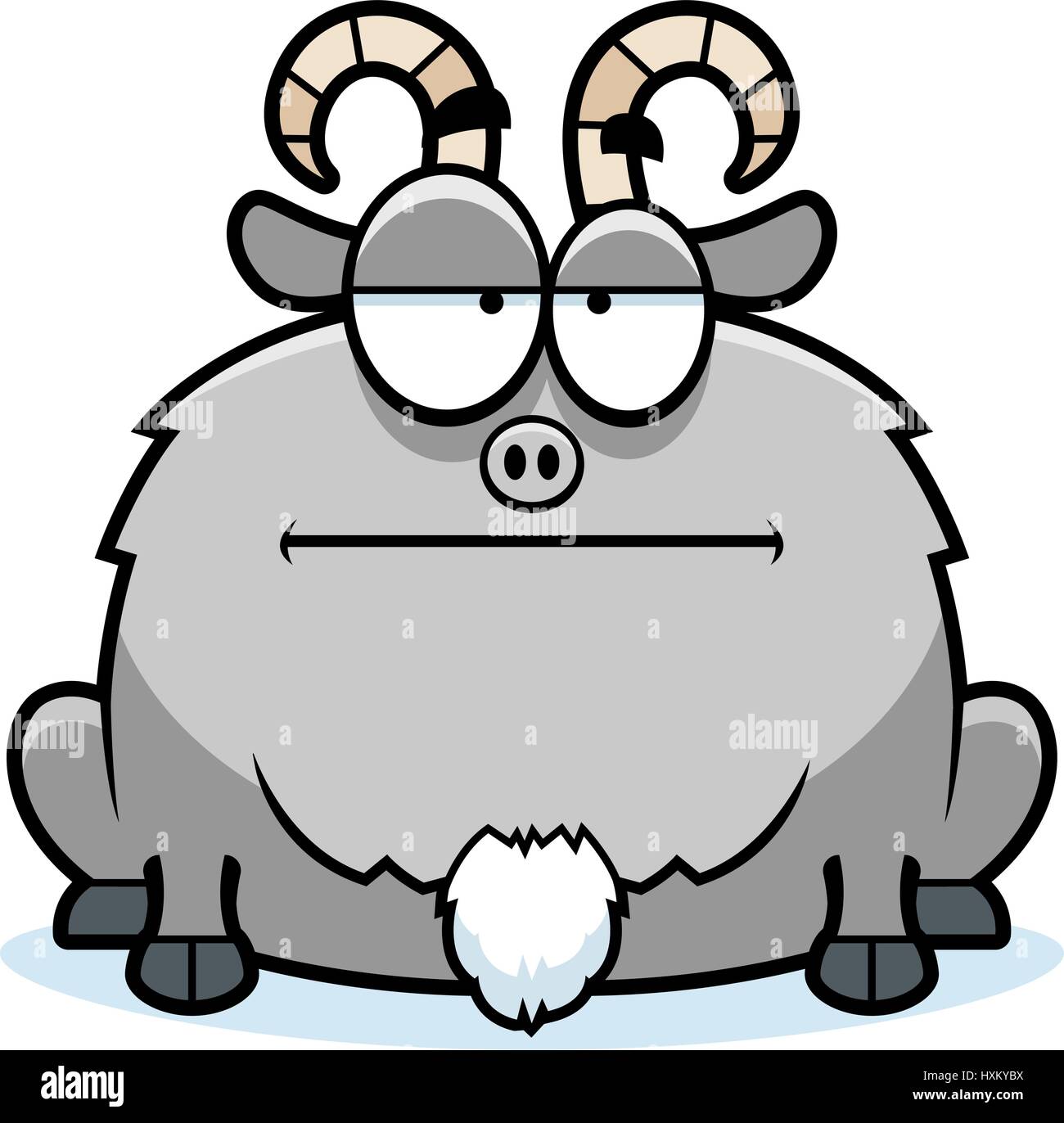 A cartoon illustration of a little goat looking calm Stock Vector Image ...