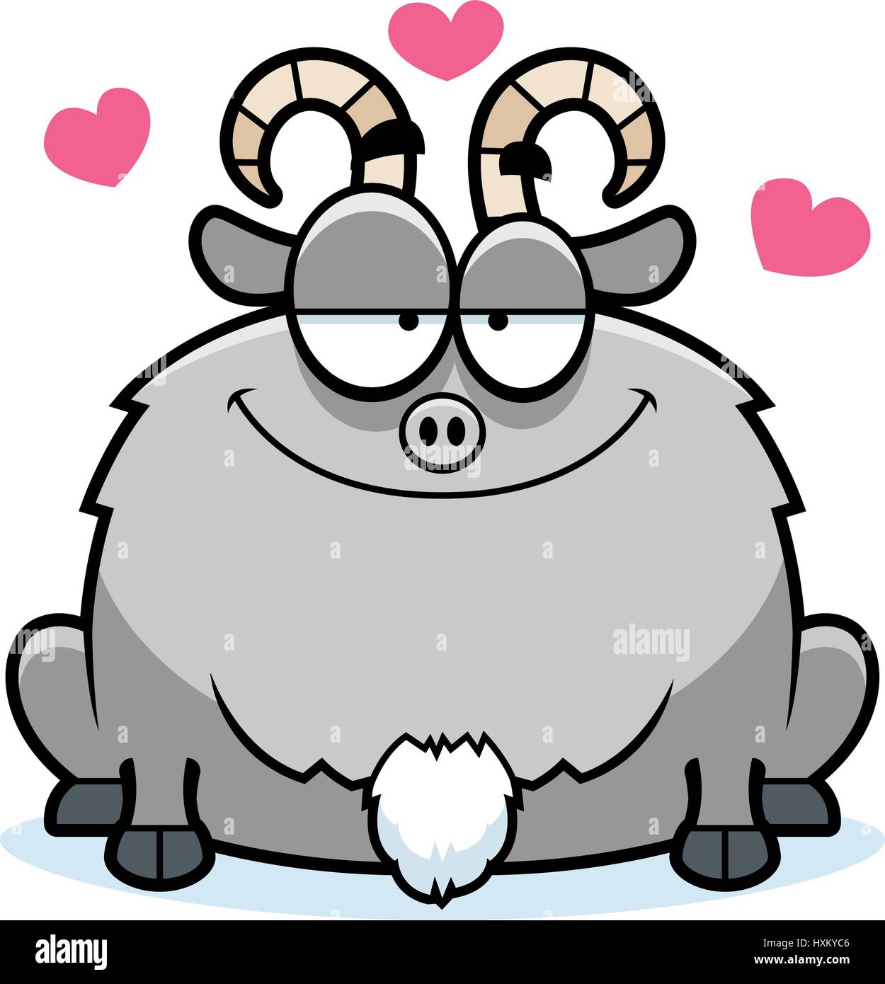 A cartoon illustration of a little goat in love Stock Vector Image ...