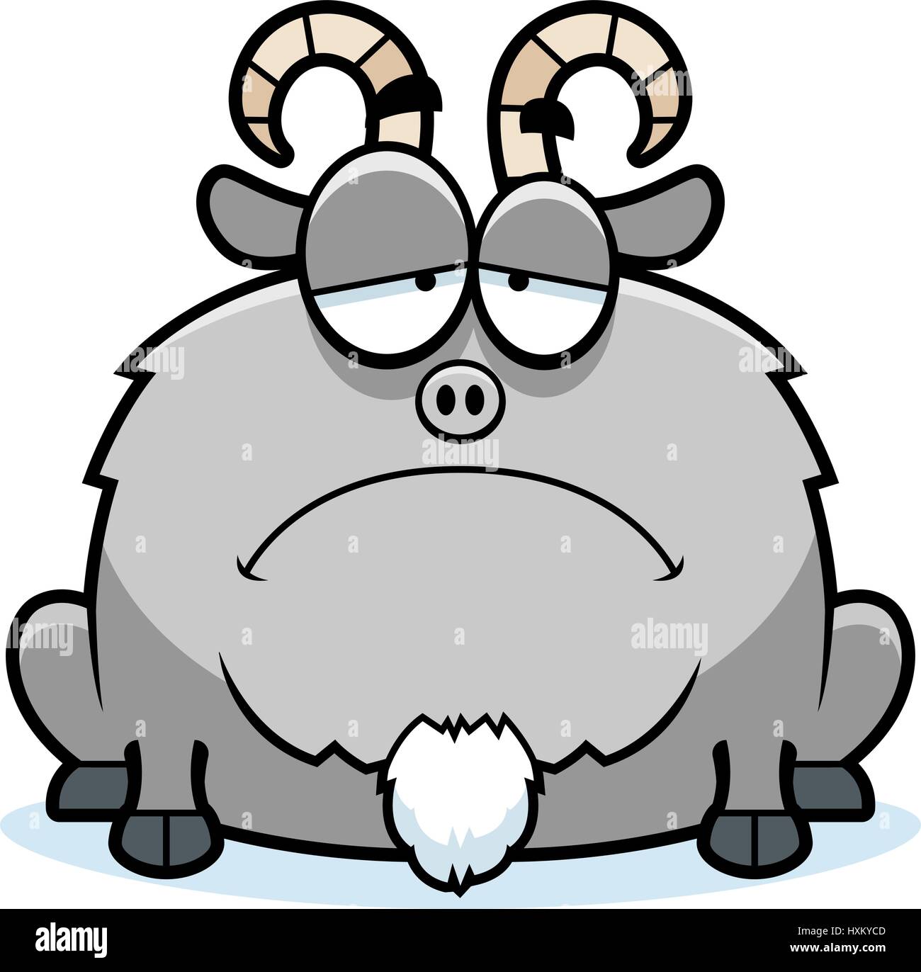 A cartoon illustration of a little goat looking sad Stock Vector Image ...