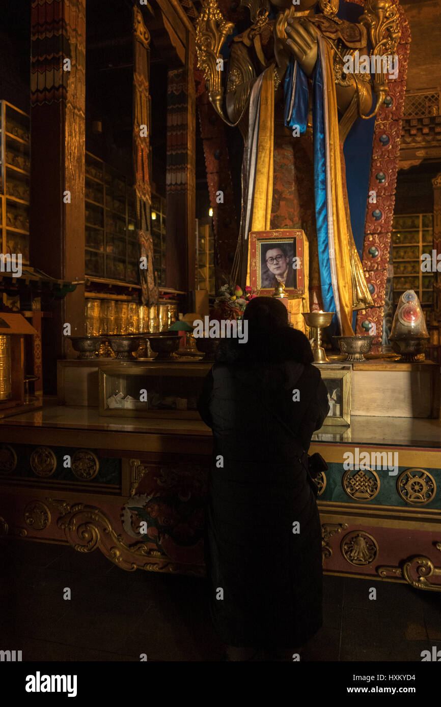 Morning chants and prayers at Buddhist Temple in Ulaanbaatar, Mongolia ...