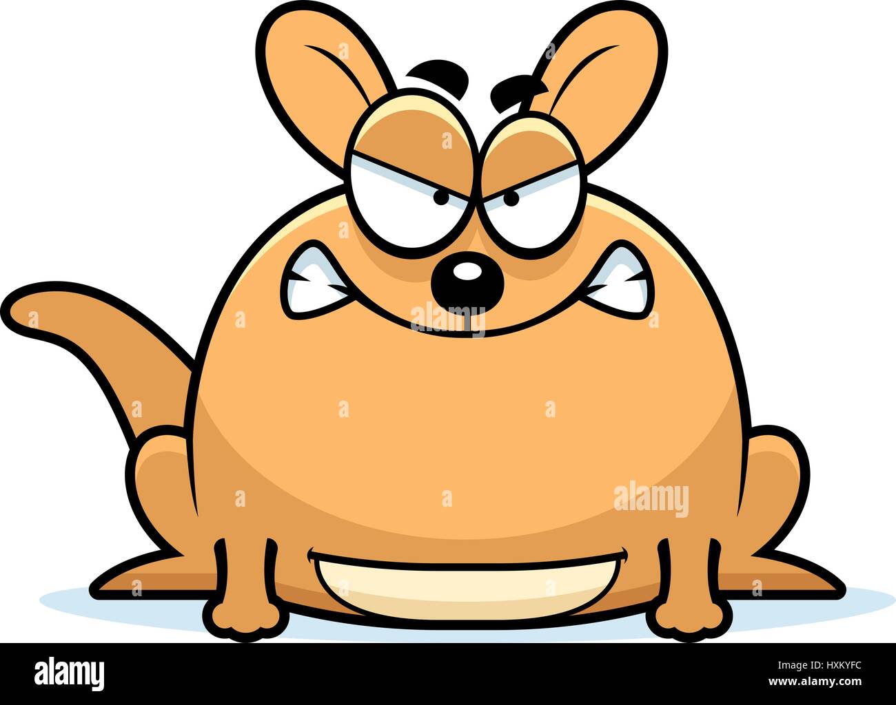 A cartoon illustration of a little kangaroo looking mad Stock Vector ...