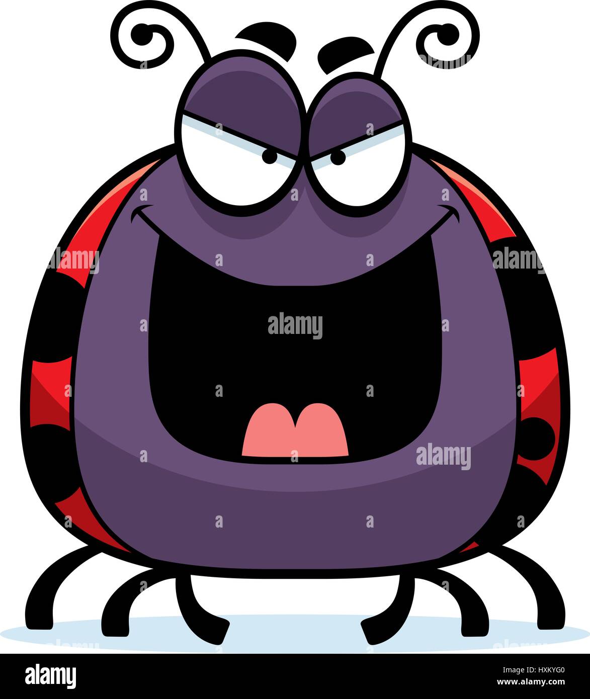 A cartoon illustration of an evil looking ladybug Stock Vector Image ...
