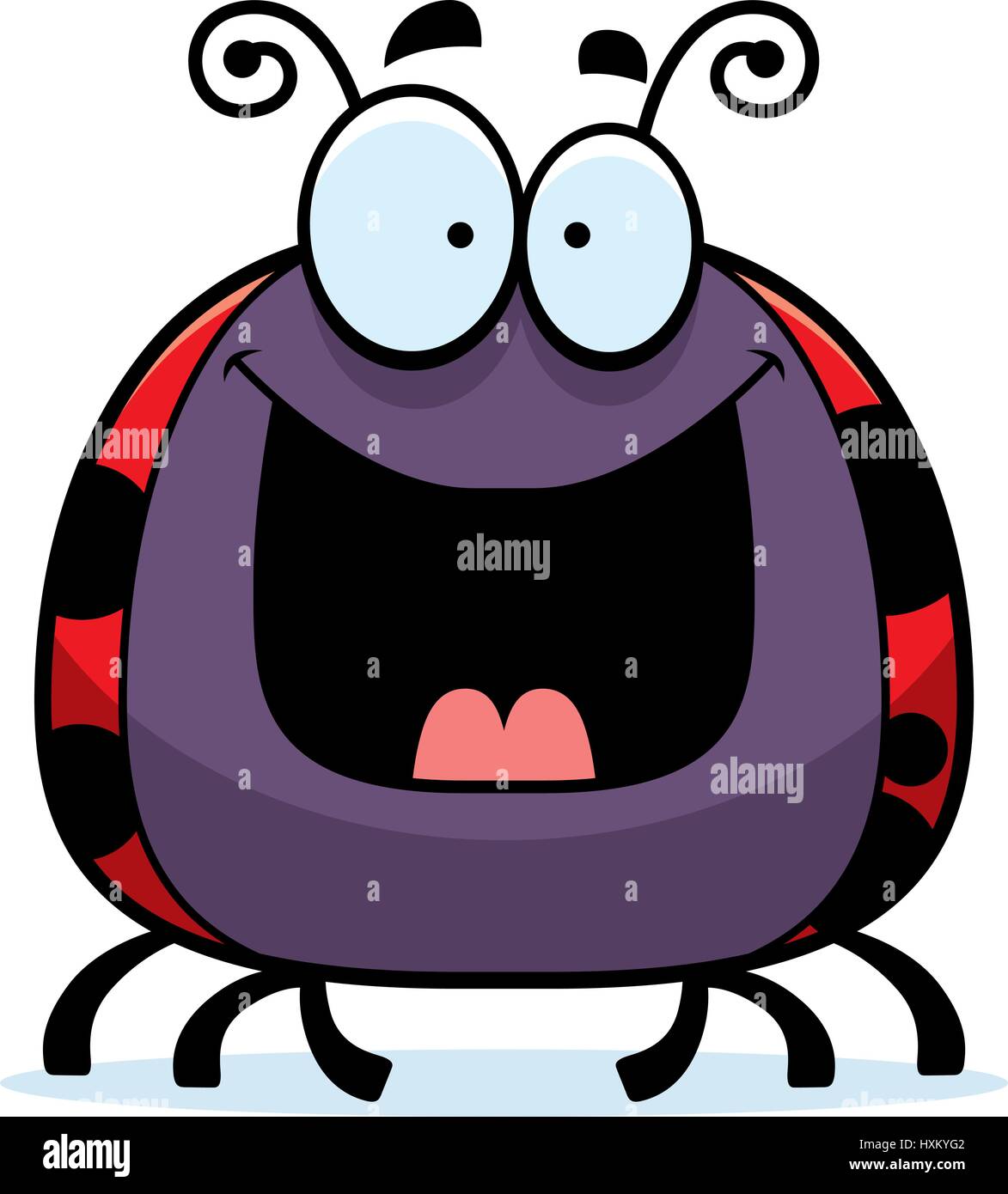 A cartoon illustration of a ladybug looking happy Stock Vector Image ...