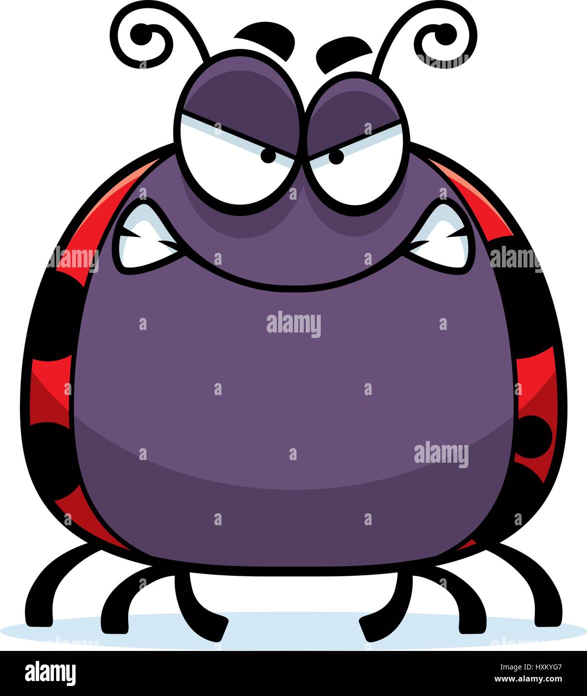 A cartoon illustration of a ladybug looking angry Stock Vector Image ...