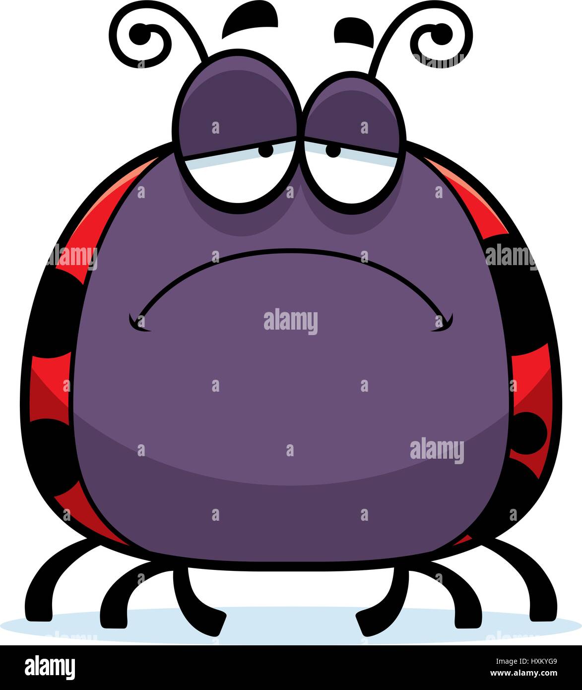 A cartoon illustration of a ladybug looking sad Stock Vector Image ...