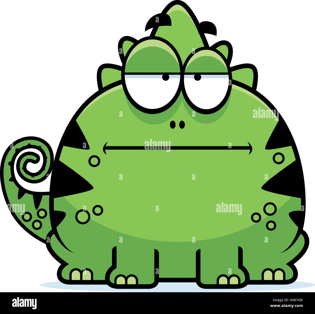 A cartoon illustration of a lizard looking calm Stock Vector Image ...