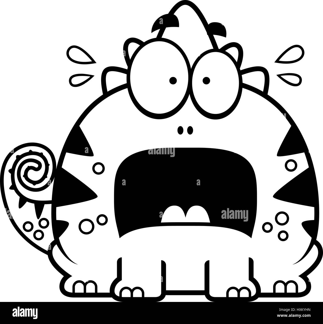 A cartoon illustration of a lizard looking terrified Stock Vector Image ...