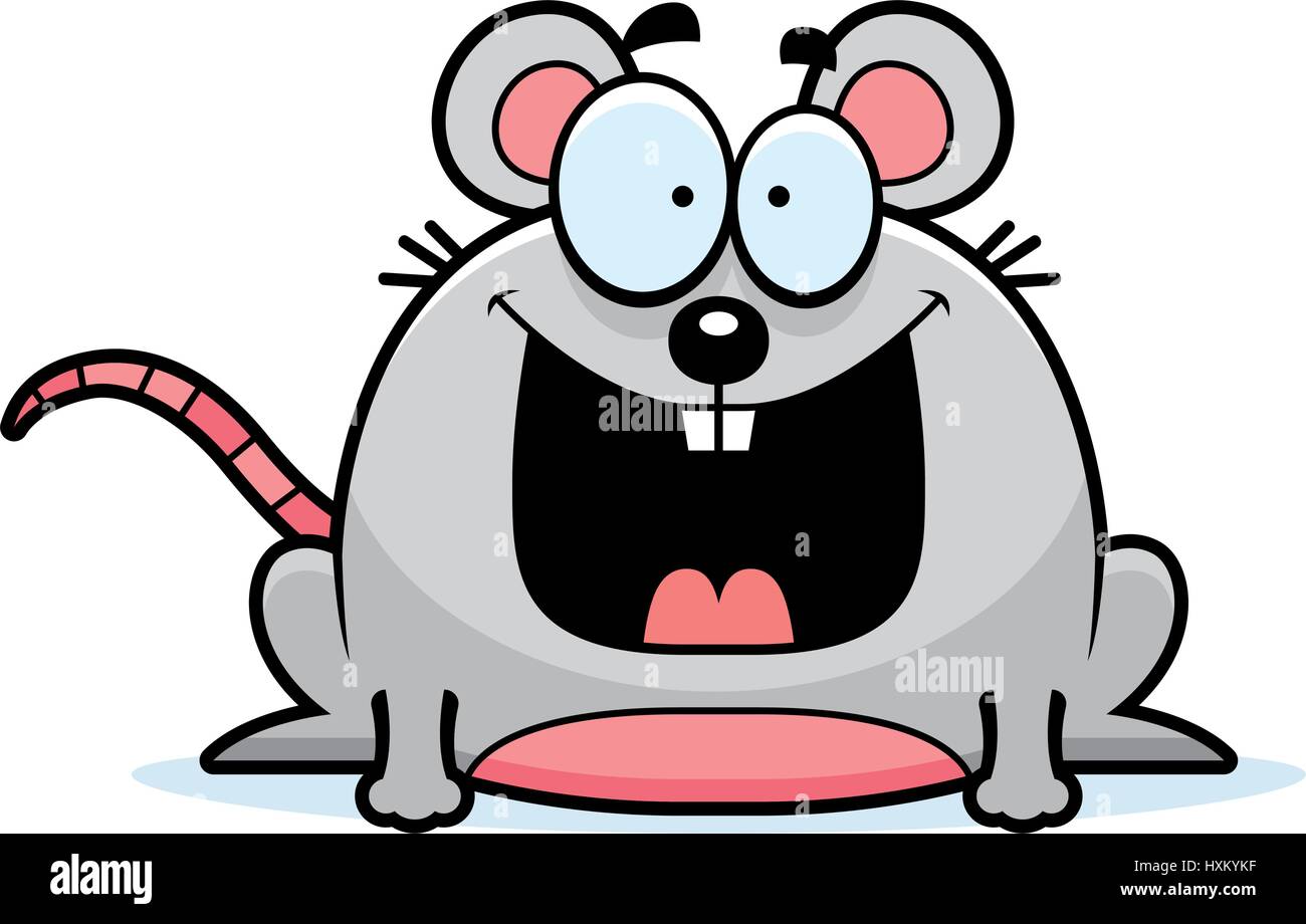 A cartoon illustration of a mouse looking happy Stock Vector Image ...