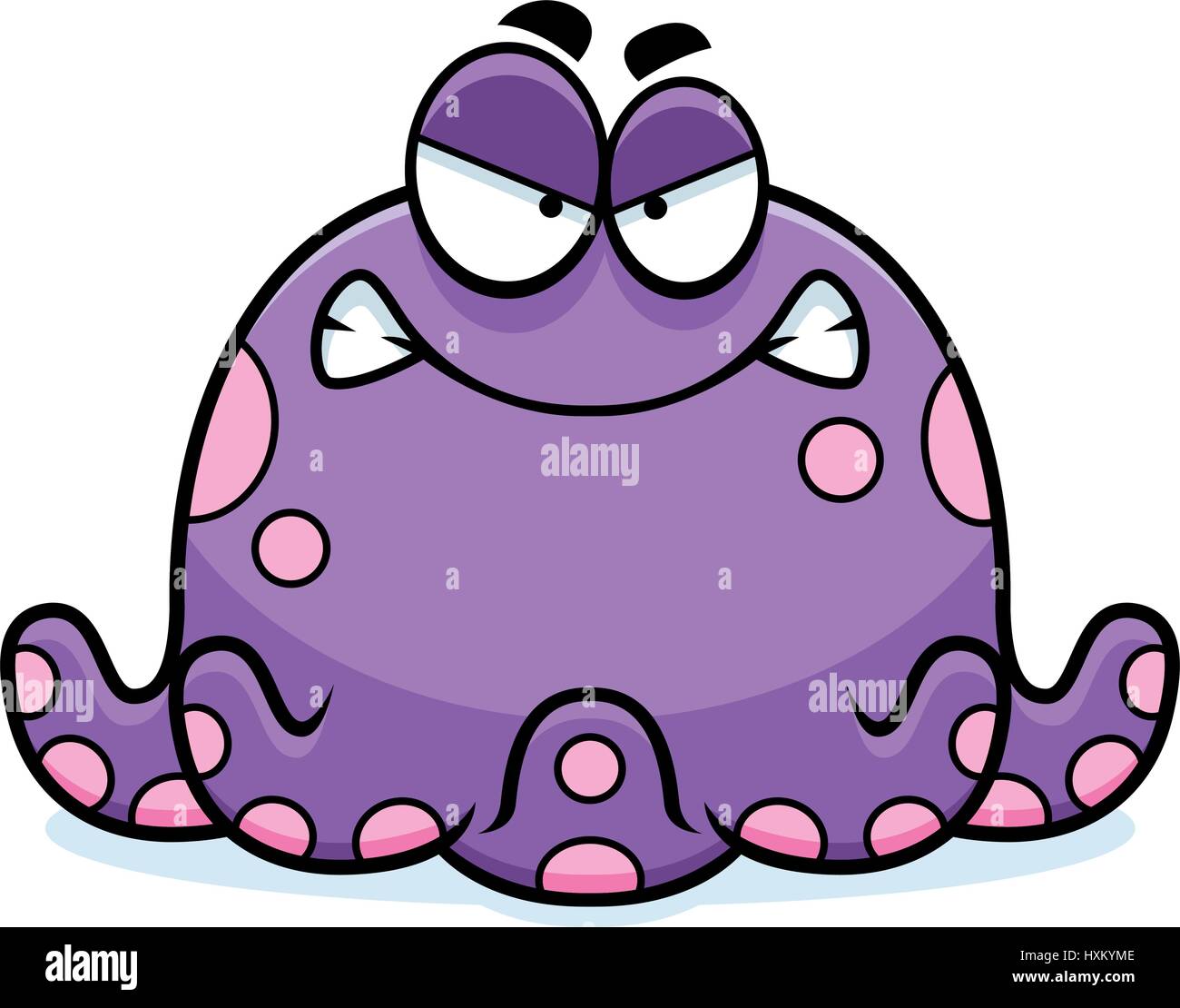 A cartoon illustration of a octopus looking angry Stock Vector Image ...