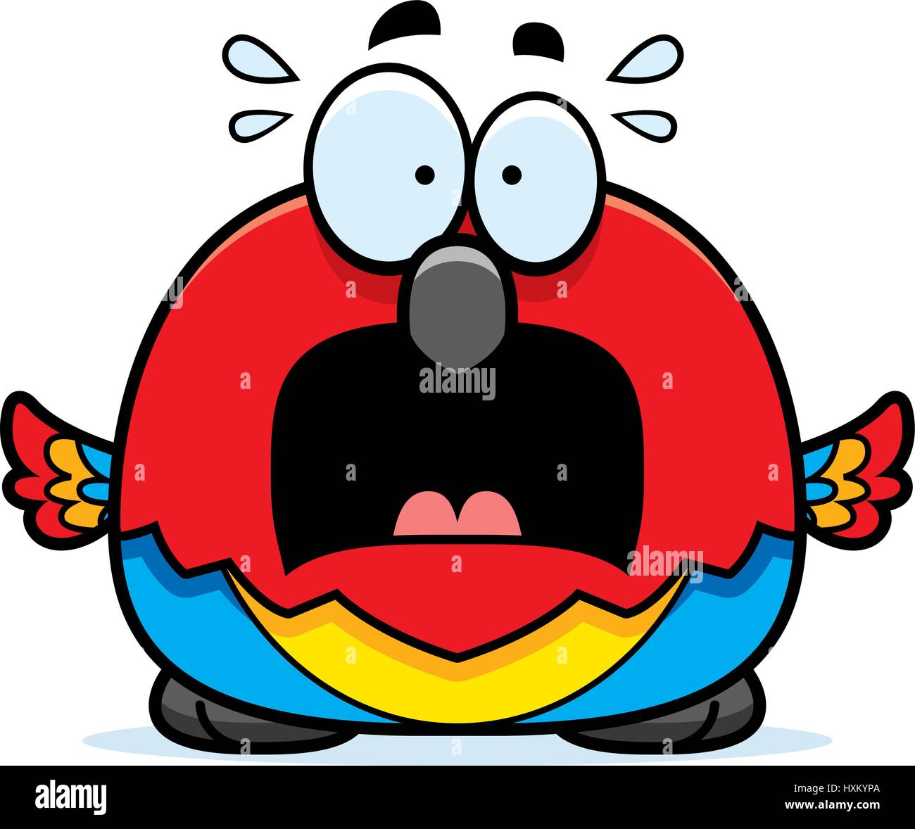 A cartoon illustration of a parrot looking scared Stock Vector Image ...