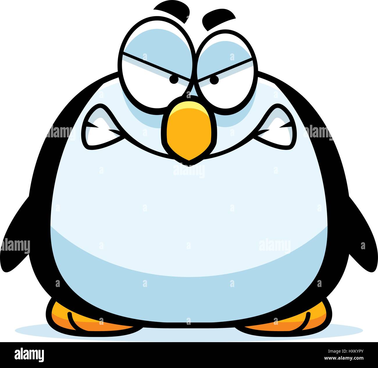 A cartoon illustration of a penguin looking angry Stock Vector Image ...