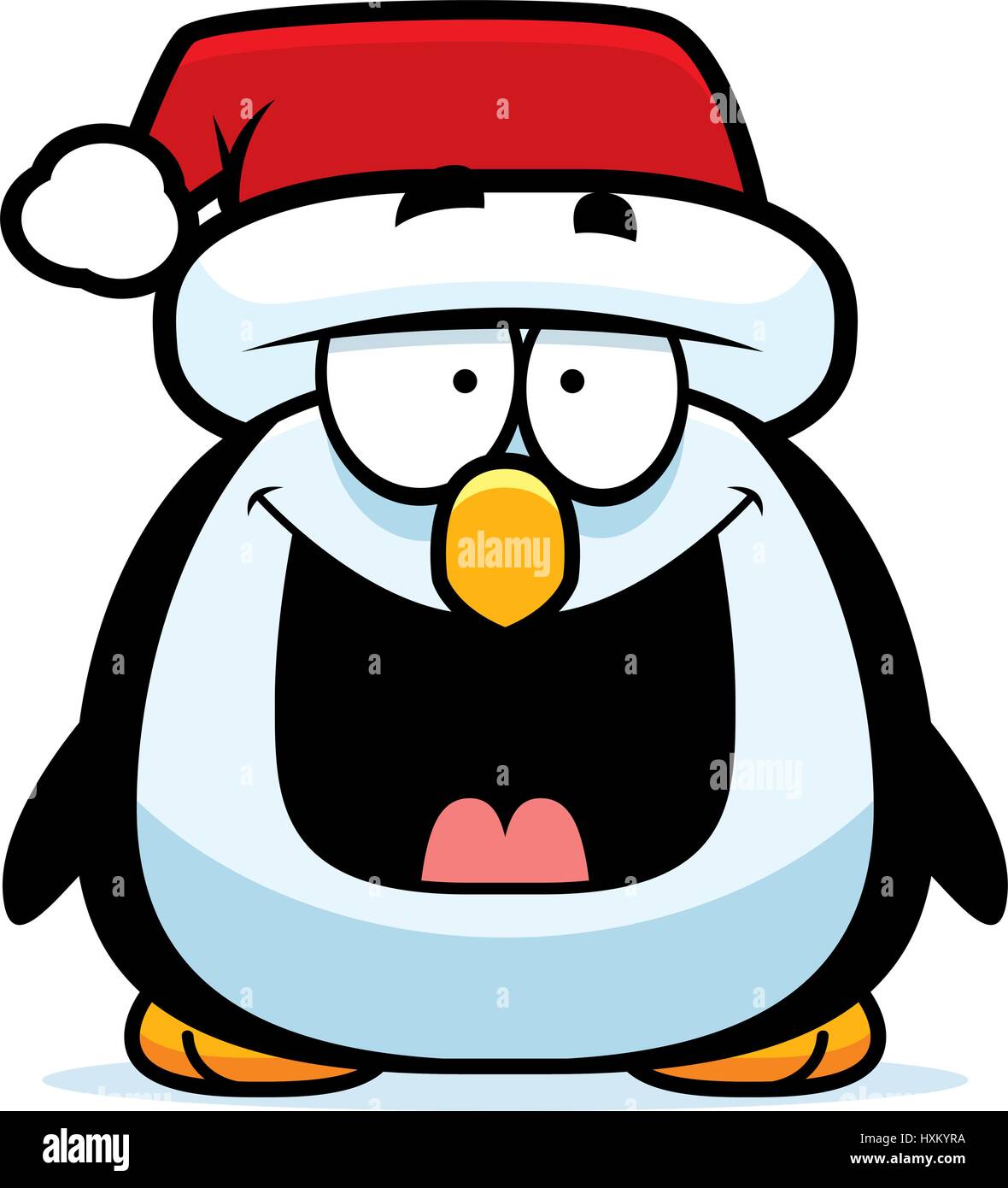 A cartoon illustration of a penguin with a Santa hat Stock Vector Image ...