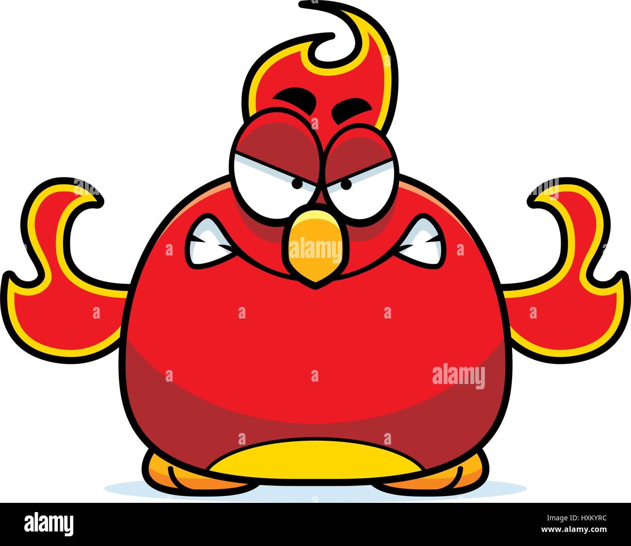 A cartoon illustration of a phoenix bird looking angry Stock Vector ...