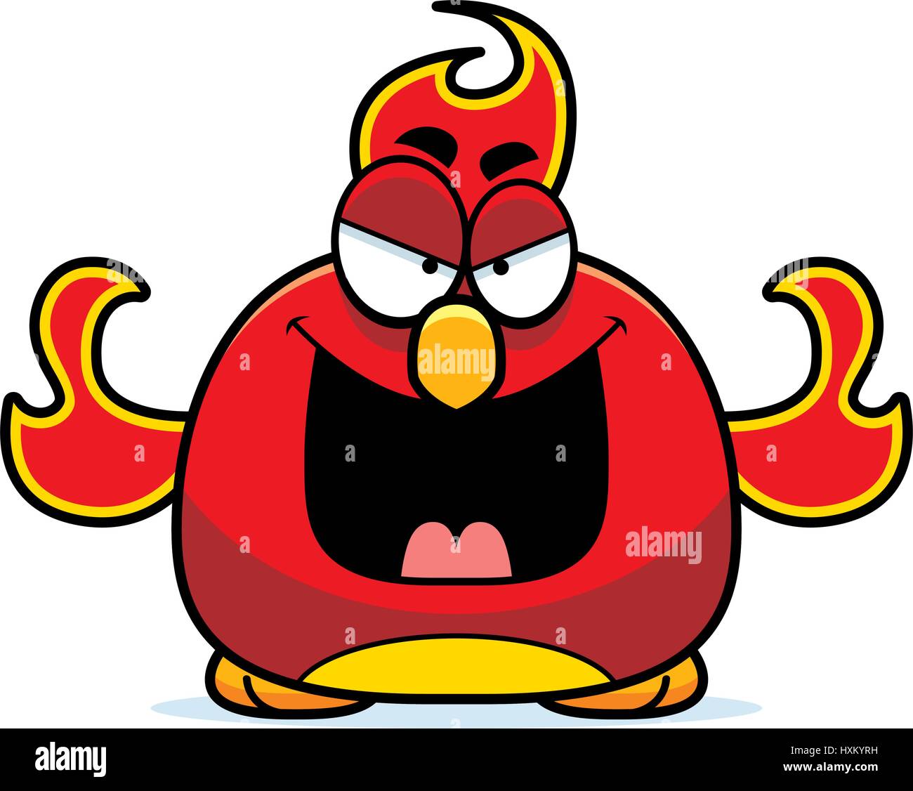 A cartoon illustration of an evil looking phoenix bird Stock Vector ...
