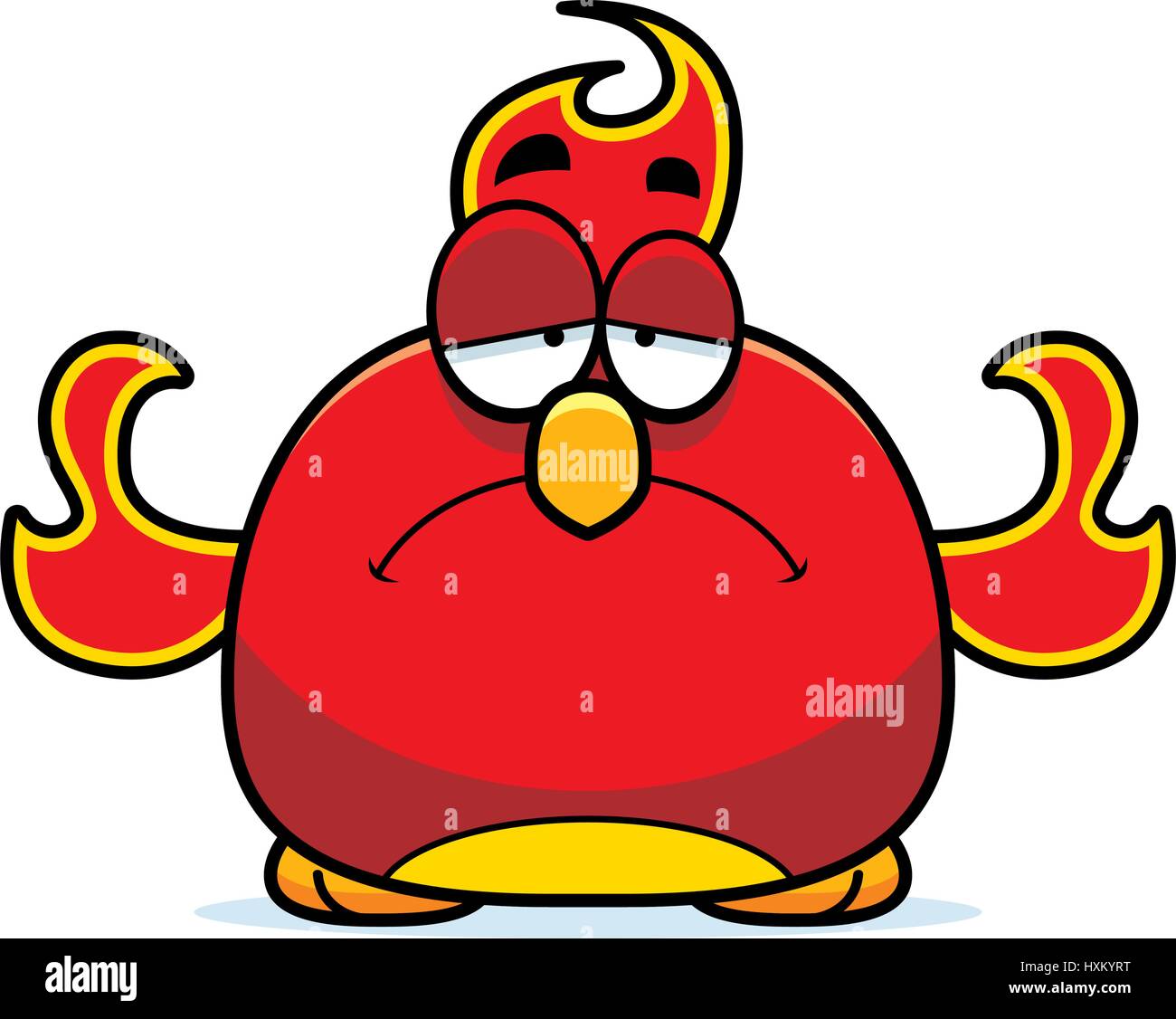 A cartoon illustration of a phoenix bird looking sad Stock Vector Image ...