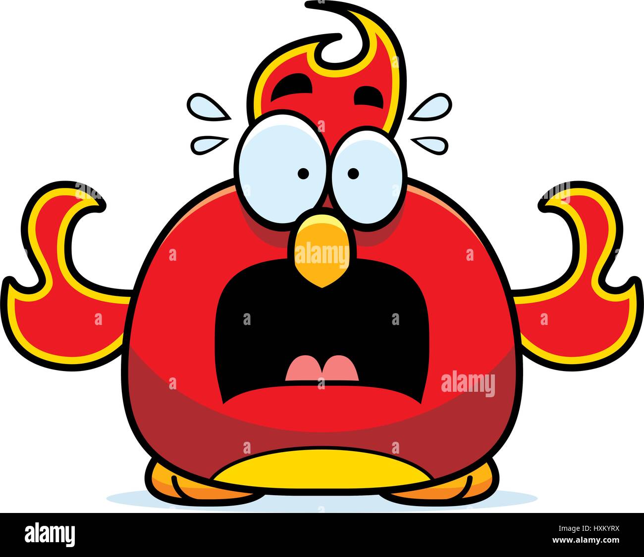 A cartoon illustration of a phoenix bird looking scared Stock Vector ...