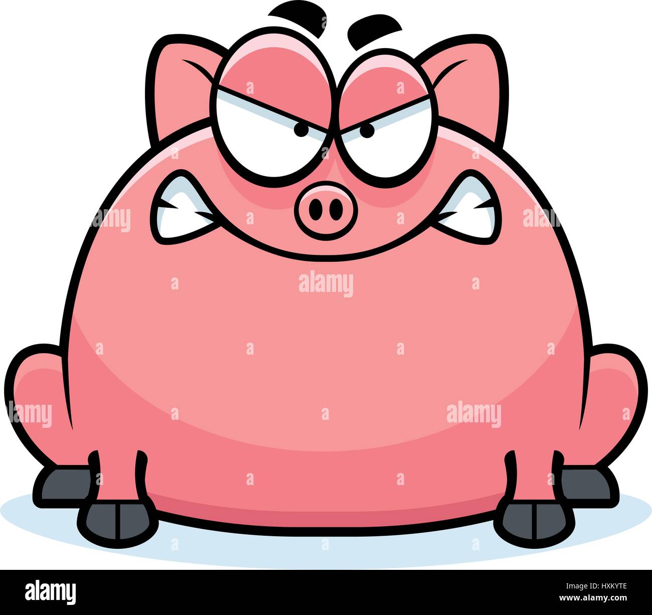 A cartoon illustration of a little pig looking mad Stock Vector Image ...