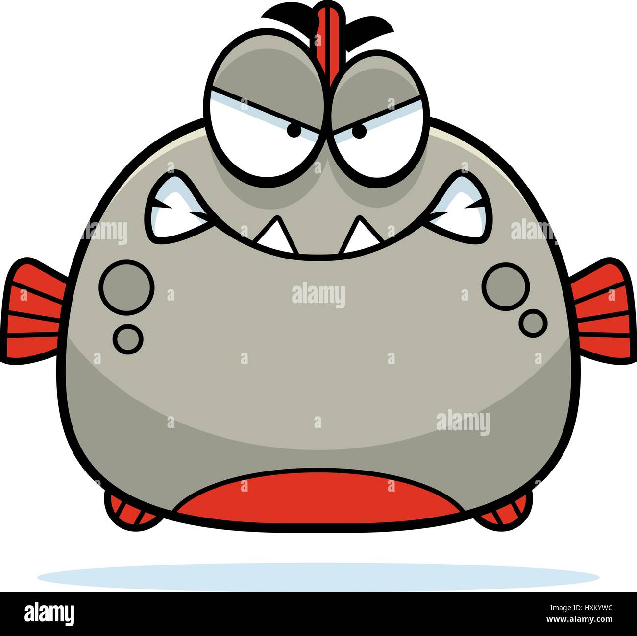A cartoon illustration of a piranha looking angry Stock Vector Image ...