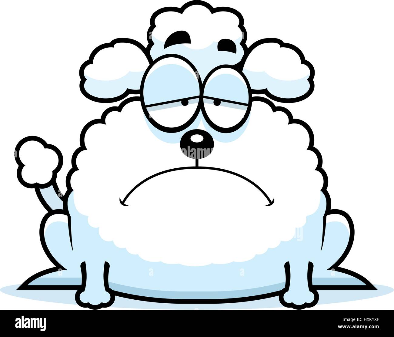 A cartoon illustration of a little poodle looking sad Stock Vector ...