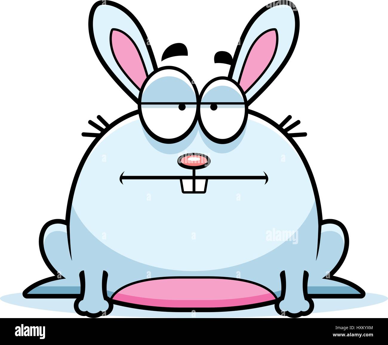 A cartoon illustration of a rabbit looking calm Stock Vector Image ...
