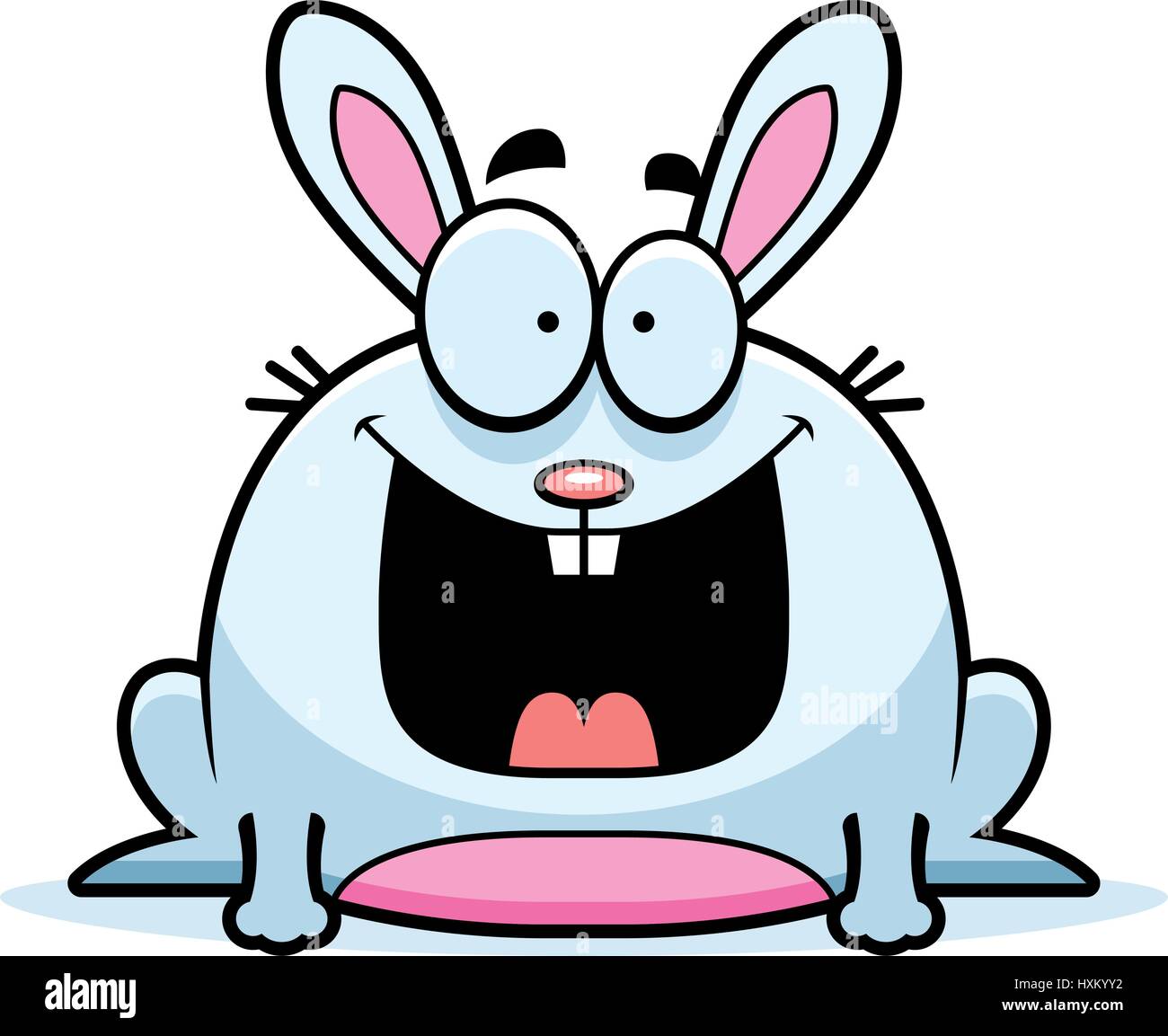 A cartoon illustration of a rabbit looking happy Stock Vector Image ...