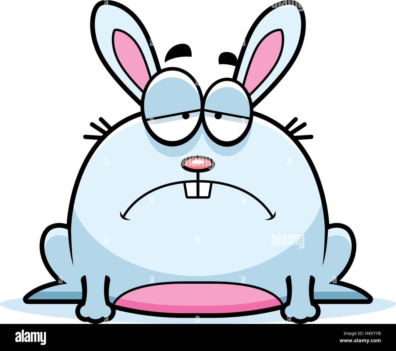 A cartoon illustration of a rabbit looking depressed Stock Vector Image ...