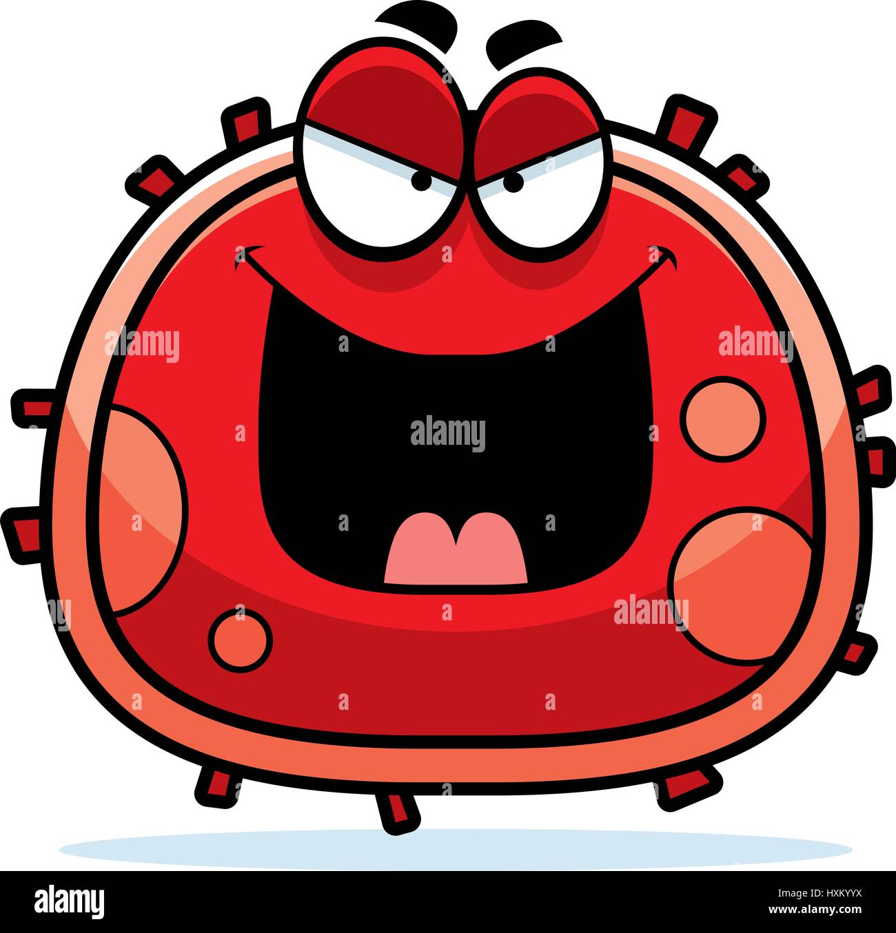 A cartoon illustration of an evil looking red blood cell Stock Vector ...