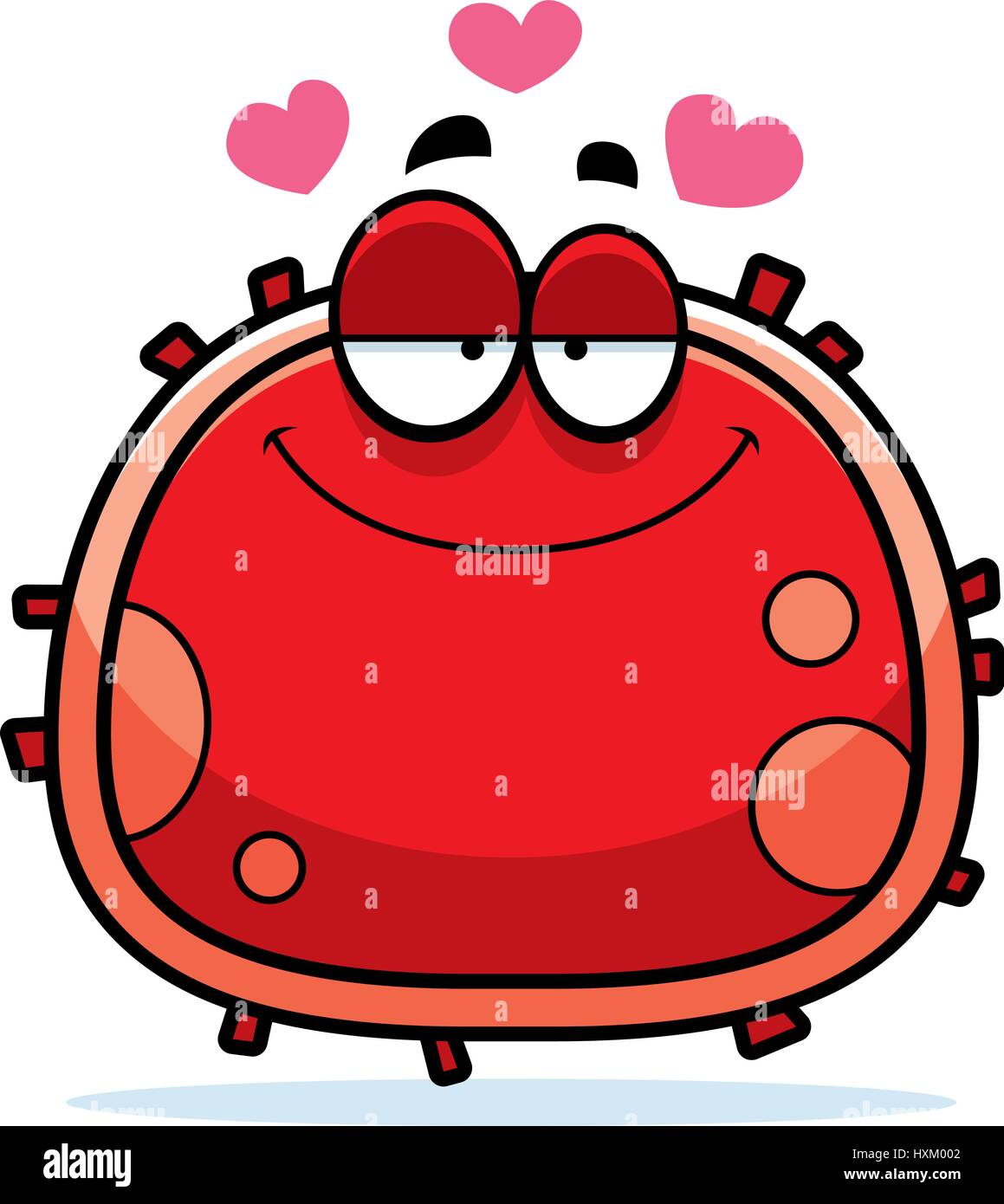 A cartoon illustration of a red blood cell looking in love Stock Vector ...